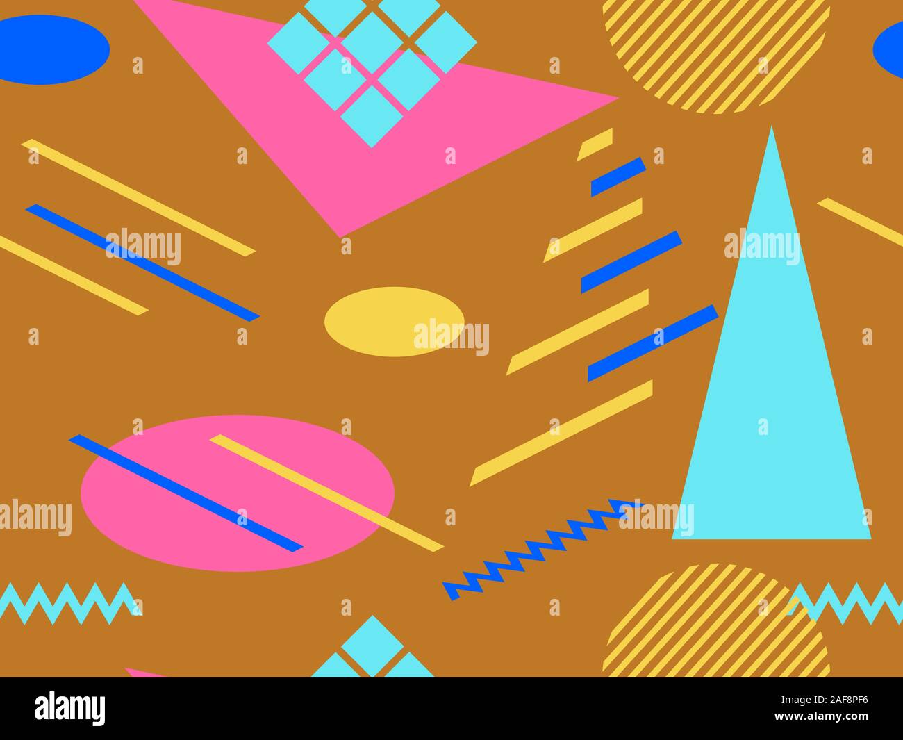 Memphis seamless pattern. Retro background, geometric shapes in the ...