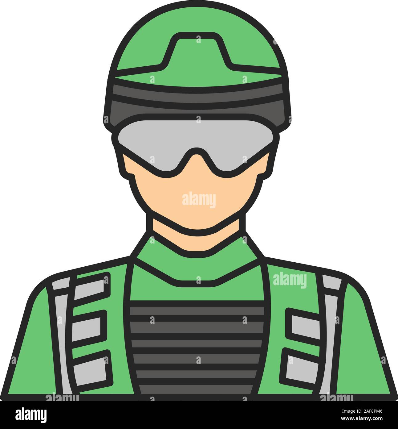 Soldier color icon. Military man. Isolated vector illustration Stock ...