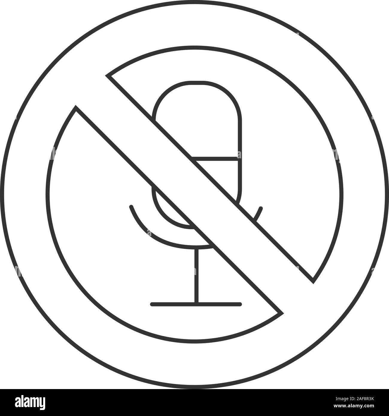 Mute linear icon. Without sound. Thin line illustration. Microphone in ...