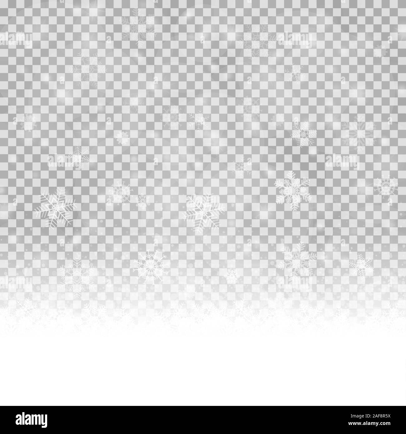 beautiful fall of snow flakes background with transparency in vector ...