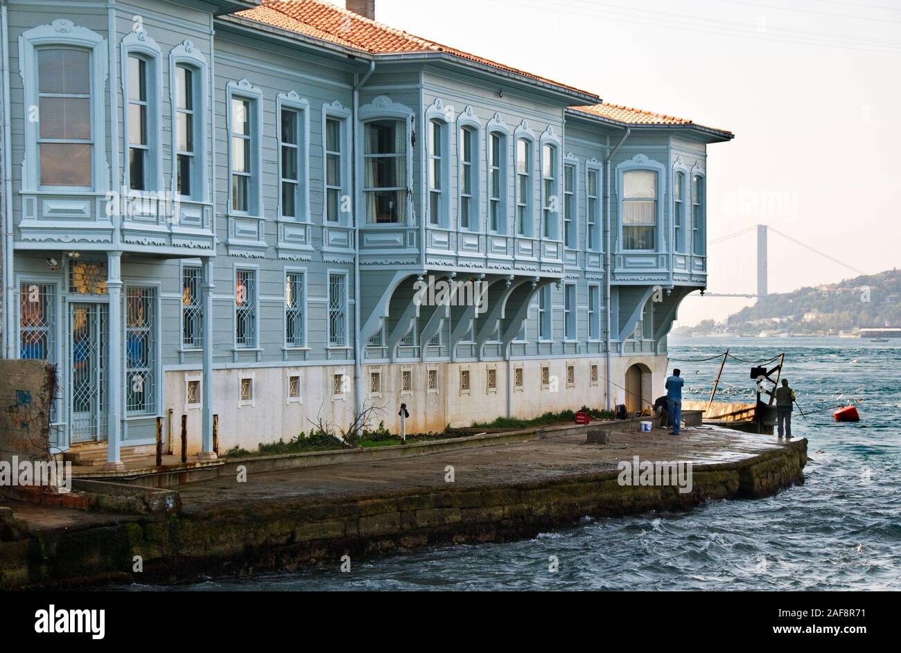 Turkish yali, on the seaside of the Bosphorus strait. Istanbul, Turkey ...