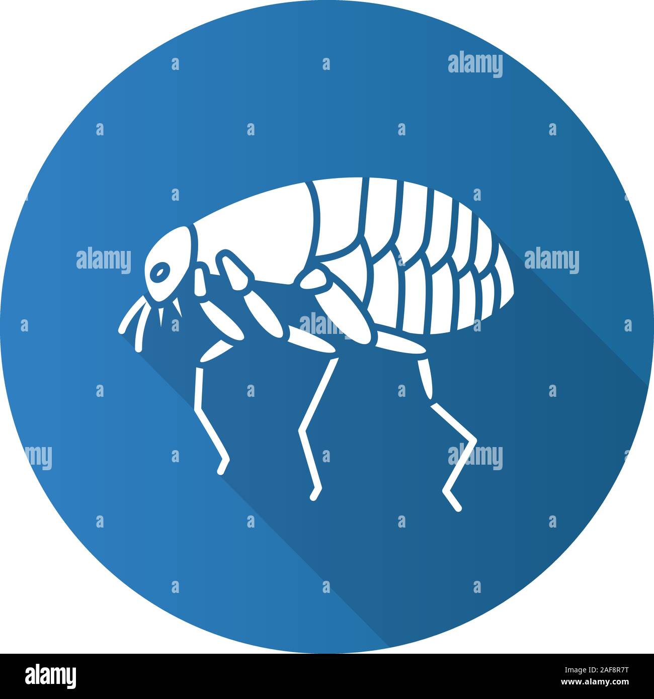 Flea flat design long shadow glyph icon. Pets parasite. Vector ...