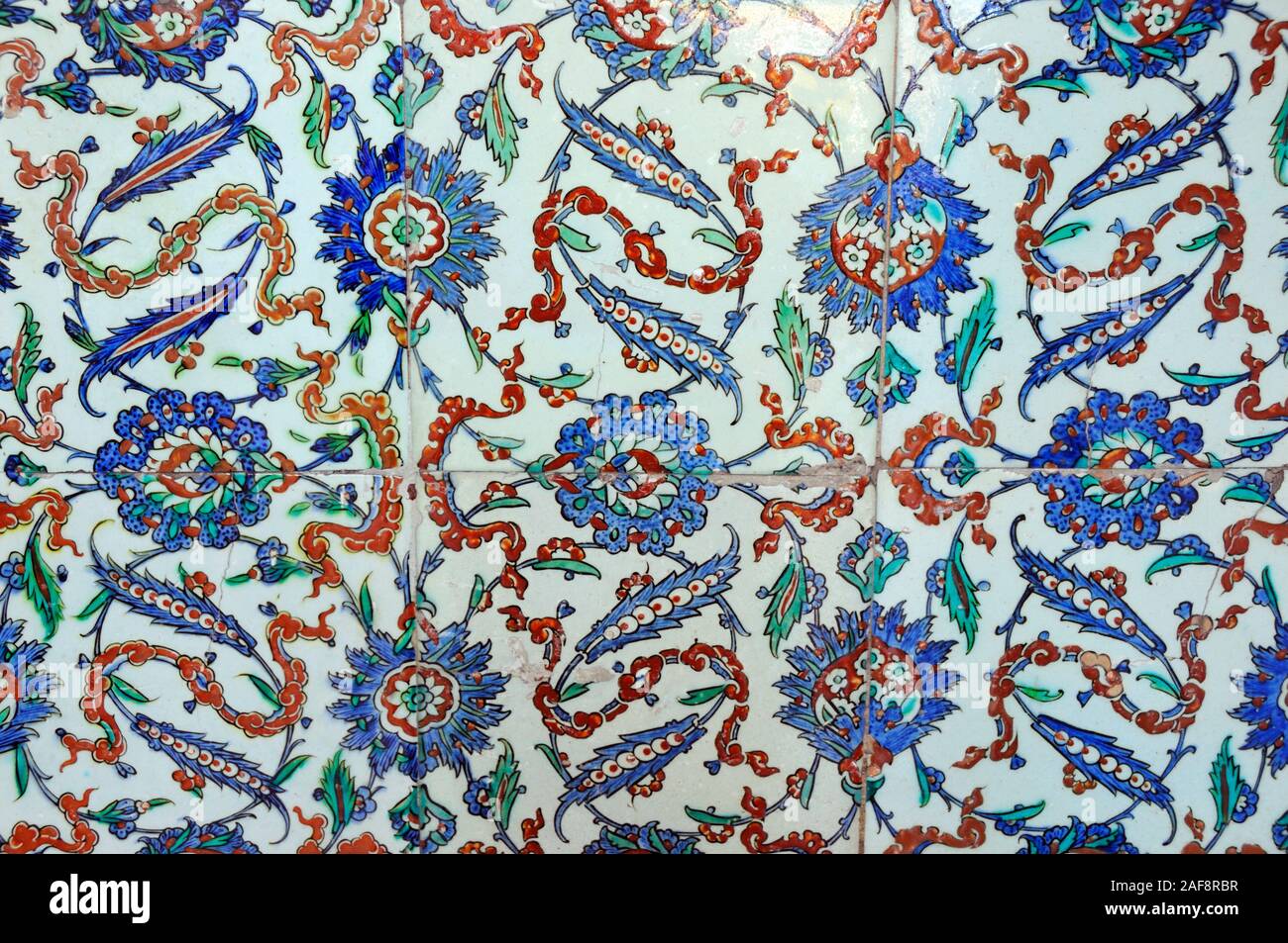 Iznik ceramic tiles. Topkapi palace, a Unesco World Heritage Site ...
