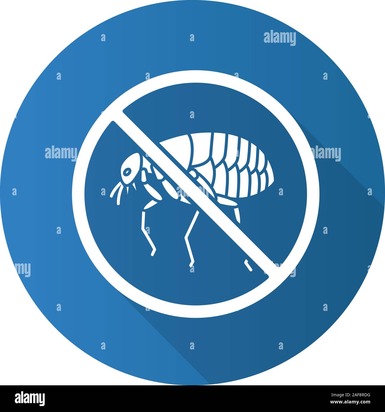 Stop Fleas Flat Design Long Shadow Glyph Icon Parasitic Insects