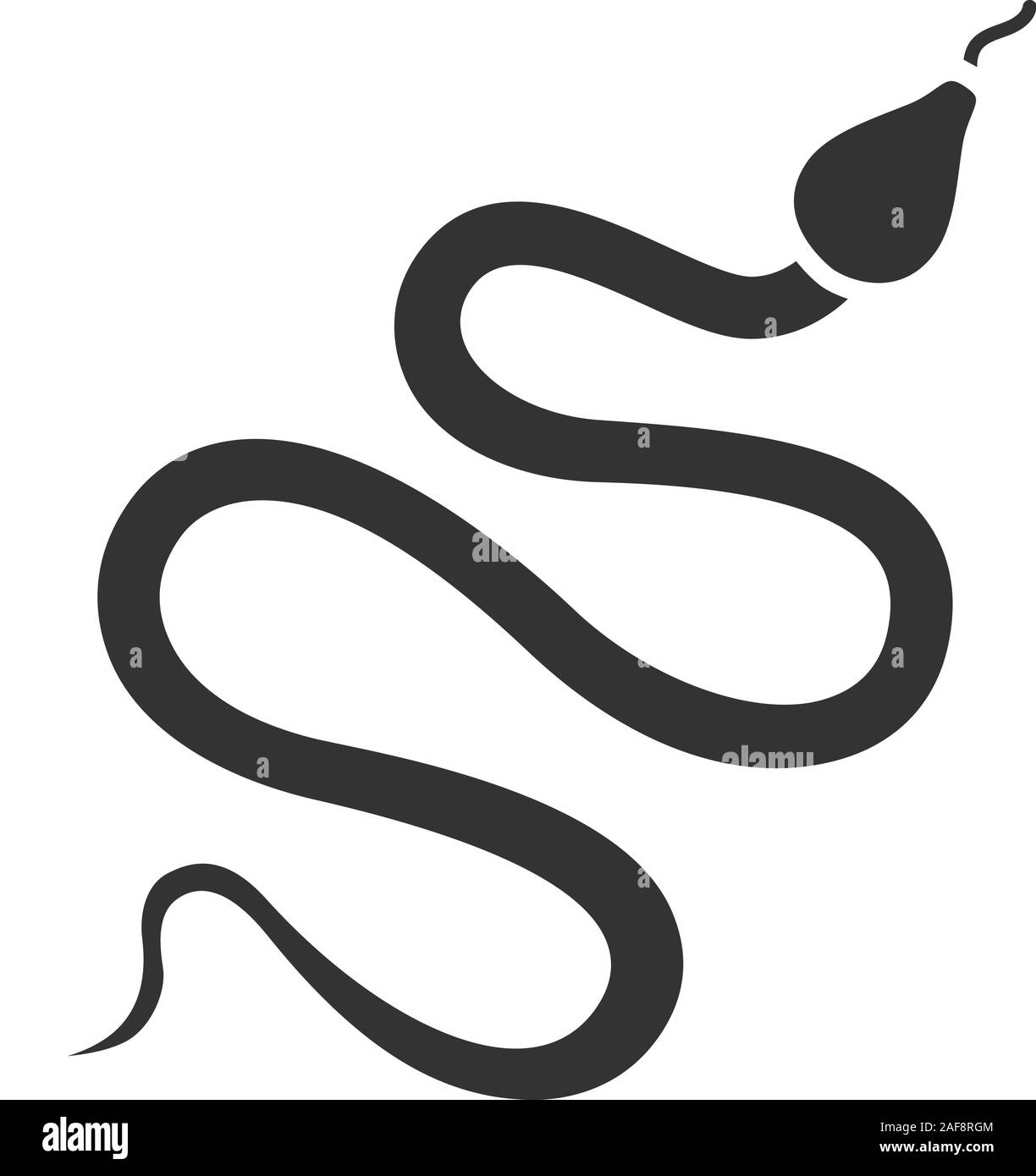 Snake glyph icon. Serpent. Silhouette symbol. Negative space. Vector ...