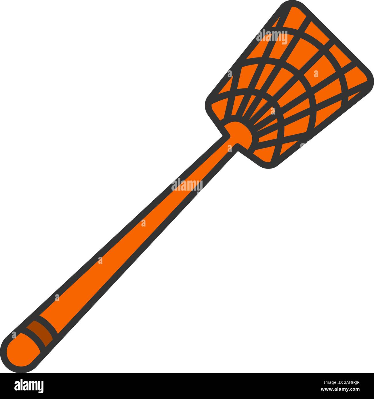 Fly-swatter color icon. Houseflies, wasps, moths, gnats killing device ...