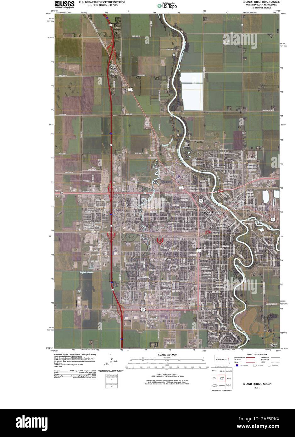 Map of grand forks hi-res stock photography and images - Alamy