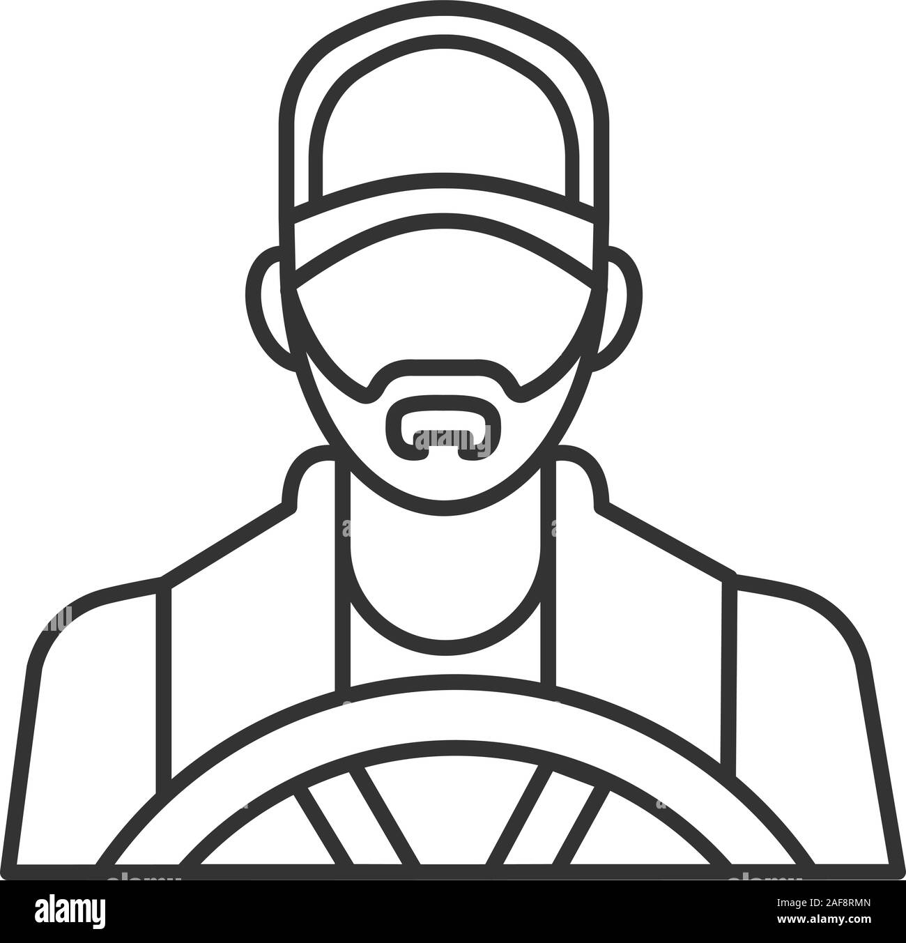Driver linear icon. Transportation service. Thin line illustration ...