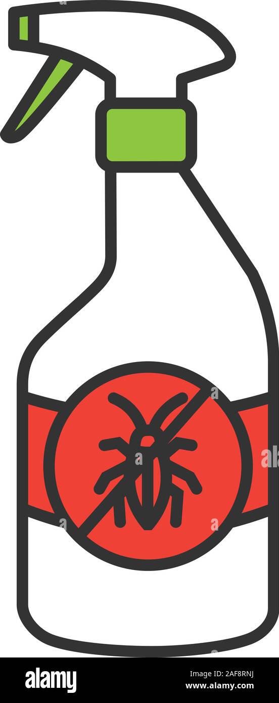 Insects repellent color icon. Anti-cockroach spray. Isolated vector ...