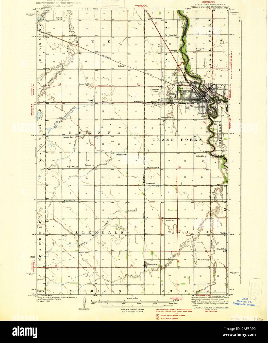Map of grand forks hi-res stock photography and images - Alamy