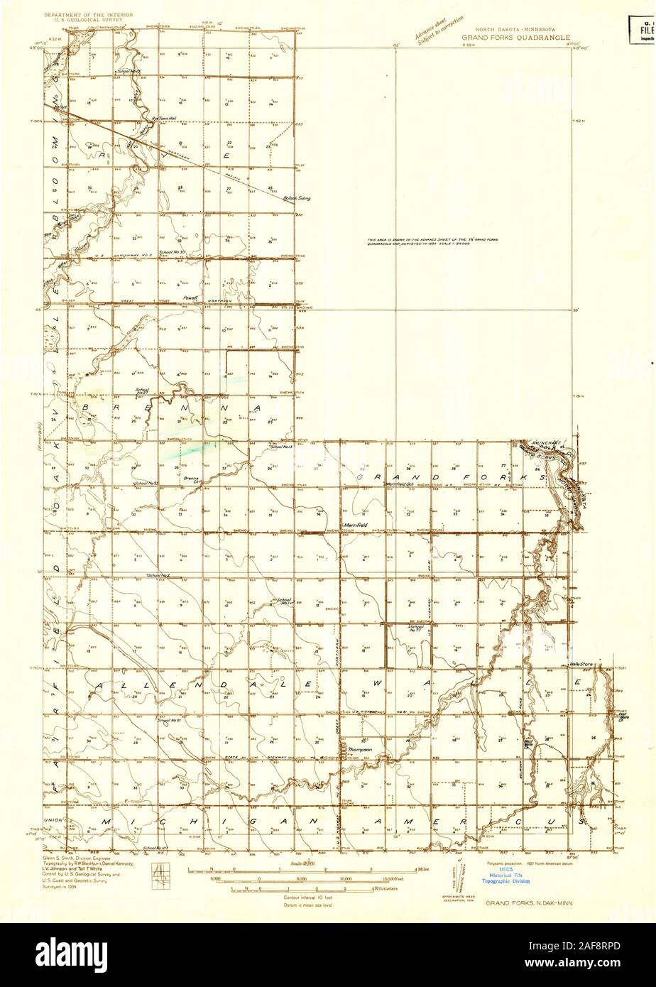 Map of grand forks hi-res stock photography and images - Alamy