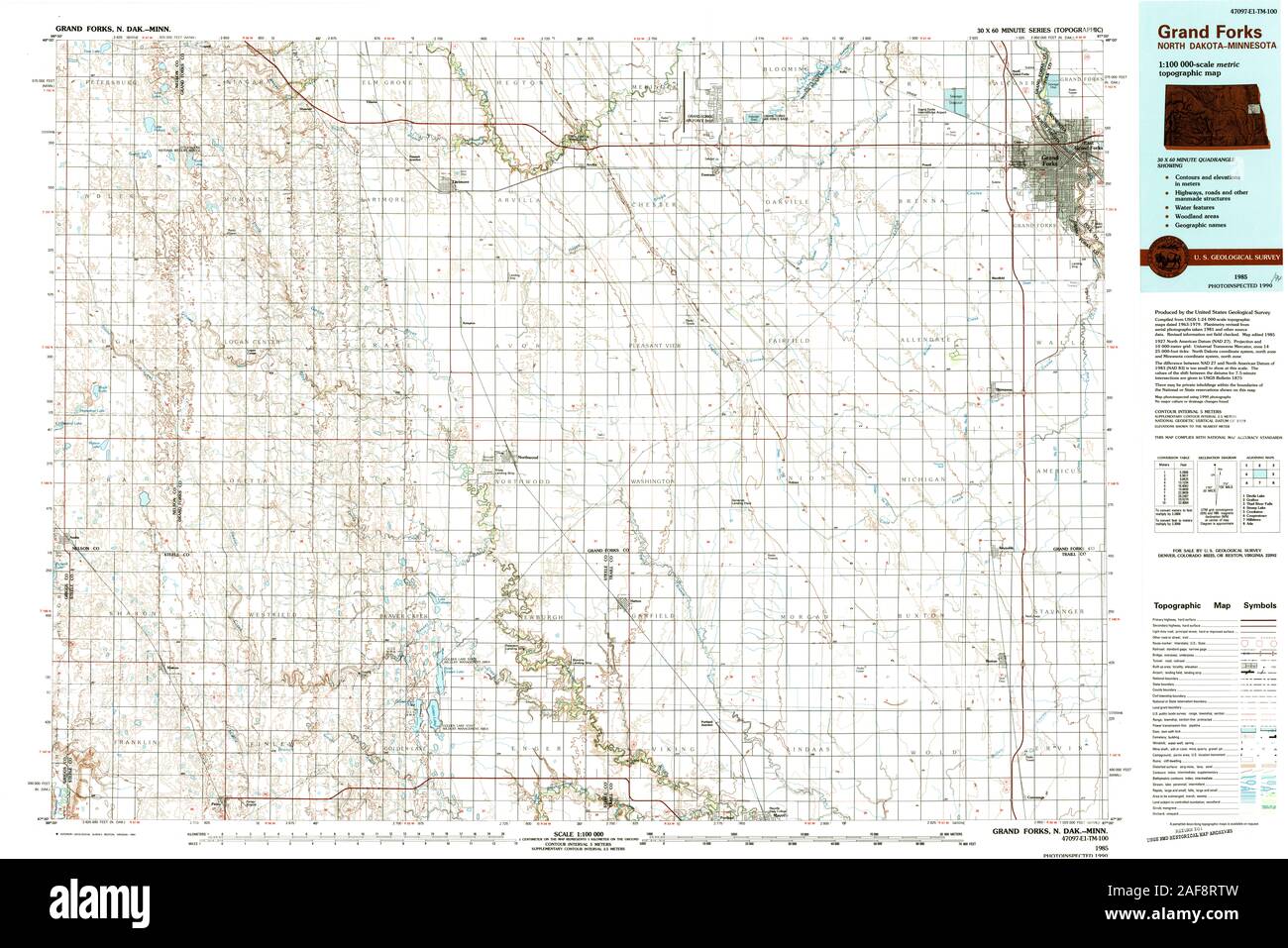 Map of grand forks hi-res stock photography and images - Alamy