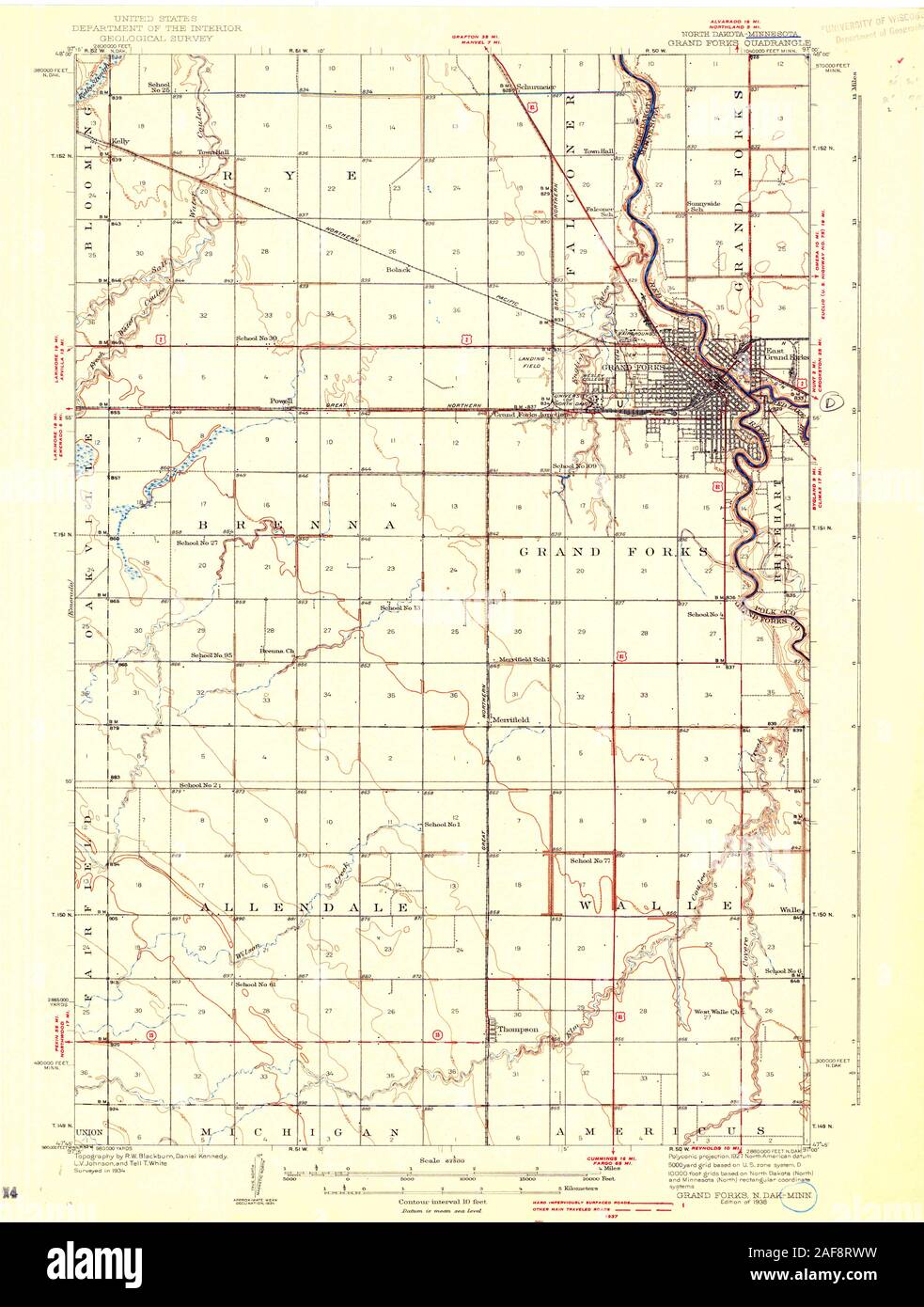 Map of grand forks hi-res stock photography and images - Alamy