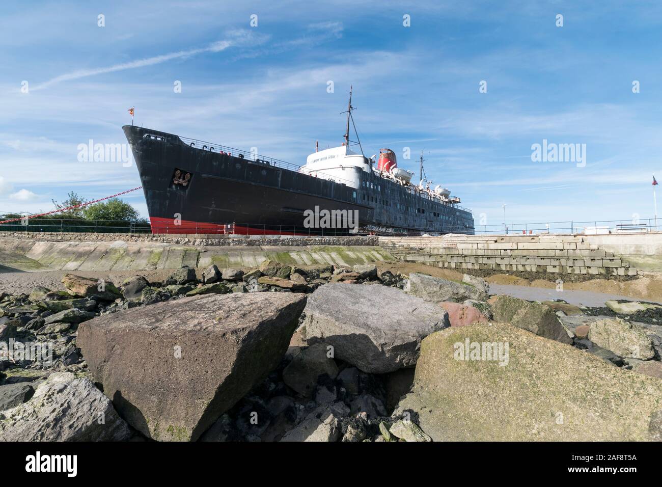Llanerchy y Mor dock showing The Duke Of Lancaster ship near Mostyn ...