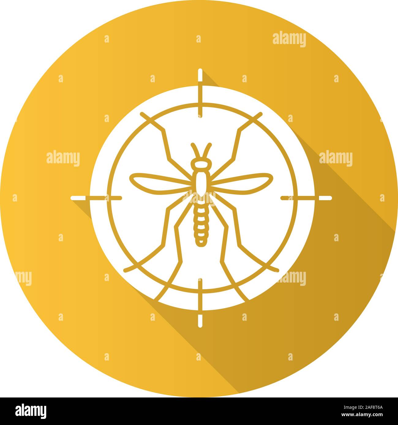 Mosquitoes target flat design long shadow glyph icon. Anti-insect ...