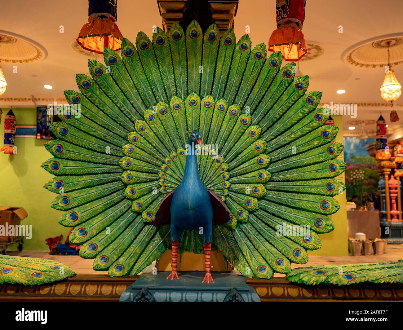 Ancient statue of peacock made by man in Batu caves Malaysia Stock ...