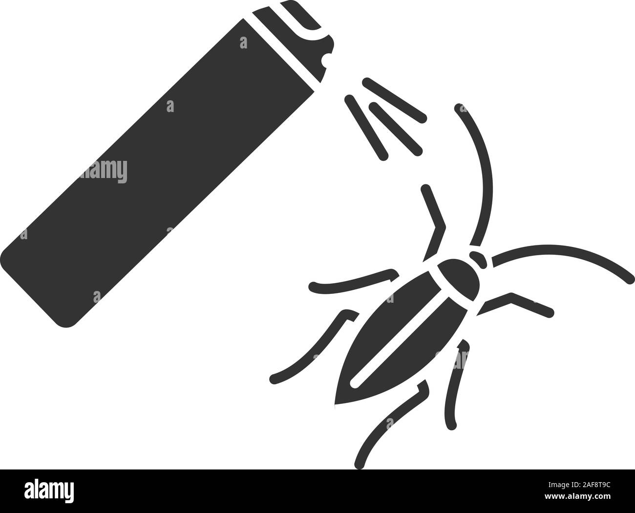 Roaches bait glyph icon. Cockroach repellent spray. Pest control ...