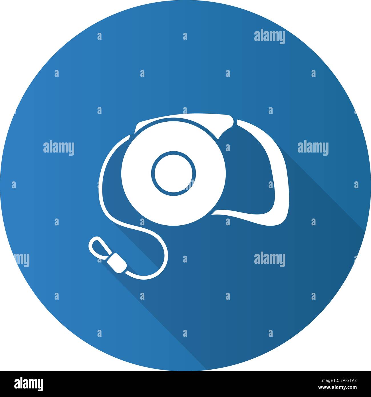 Retractable pet lead flat design long shadow glyph icon. Dog leash ...