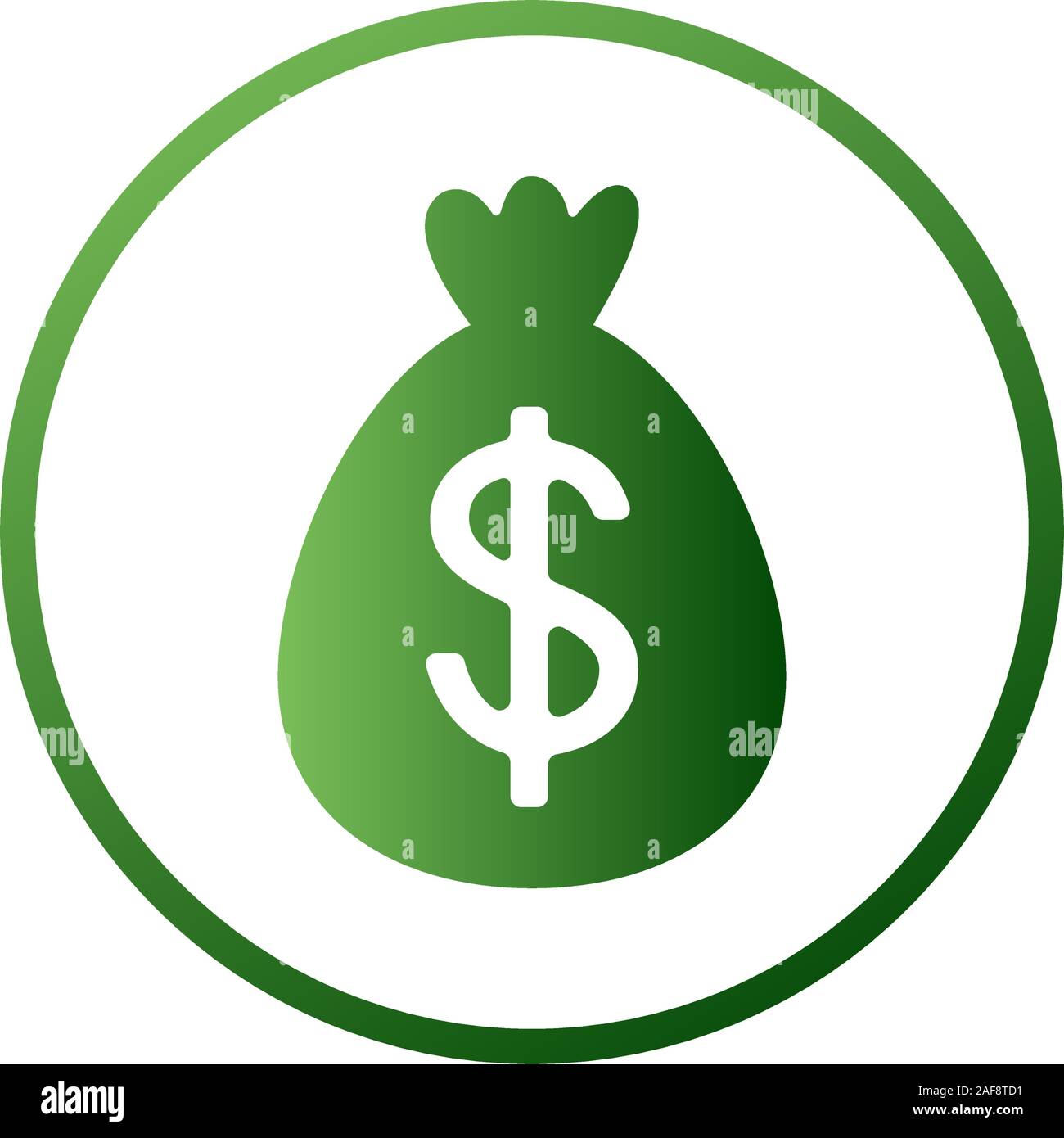 money bag, icon gren color vector illustration Stock Vector Image & Art ...