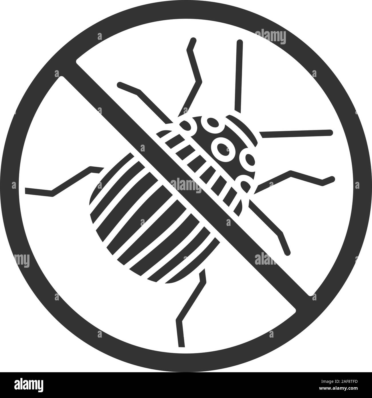 Stop colorado beetle sign glyph icon. Silhouette symbol. Insects ...