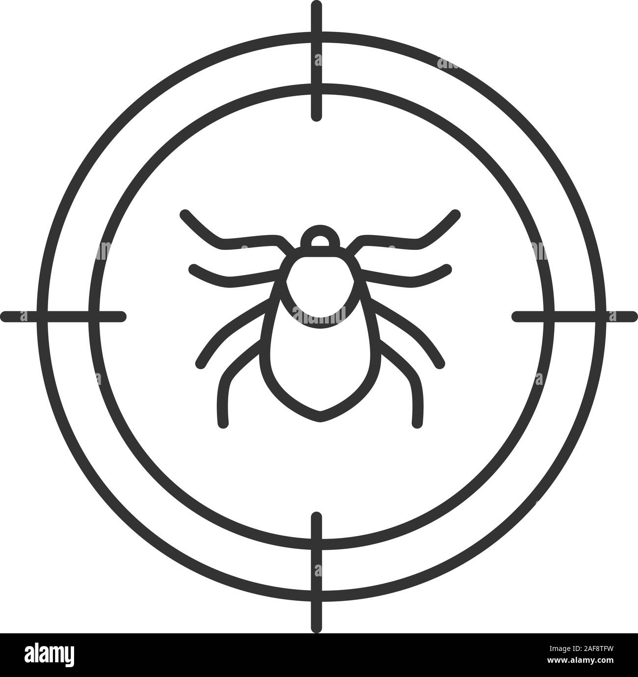 Mite target linear icon. Parasitic insects repellent. Thin line ...