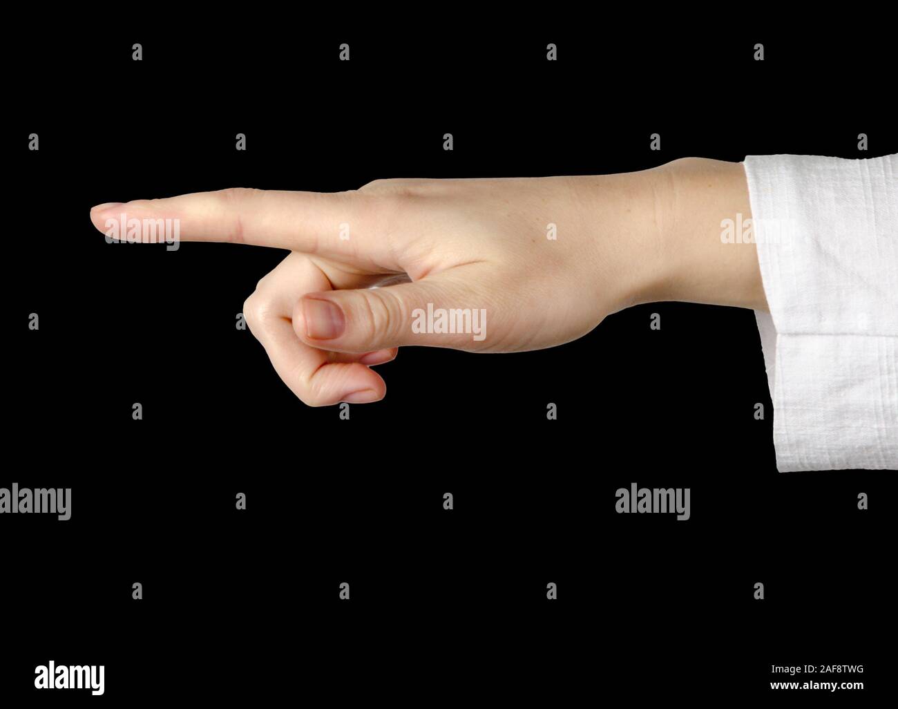 Hand pointing right Stock Photo - Alamy