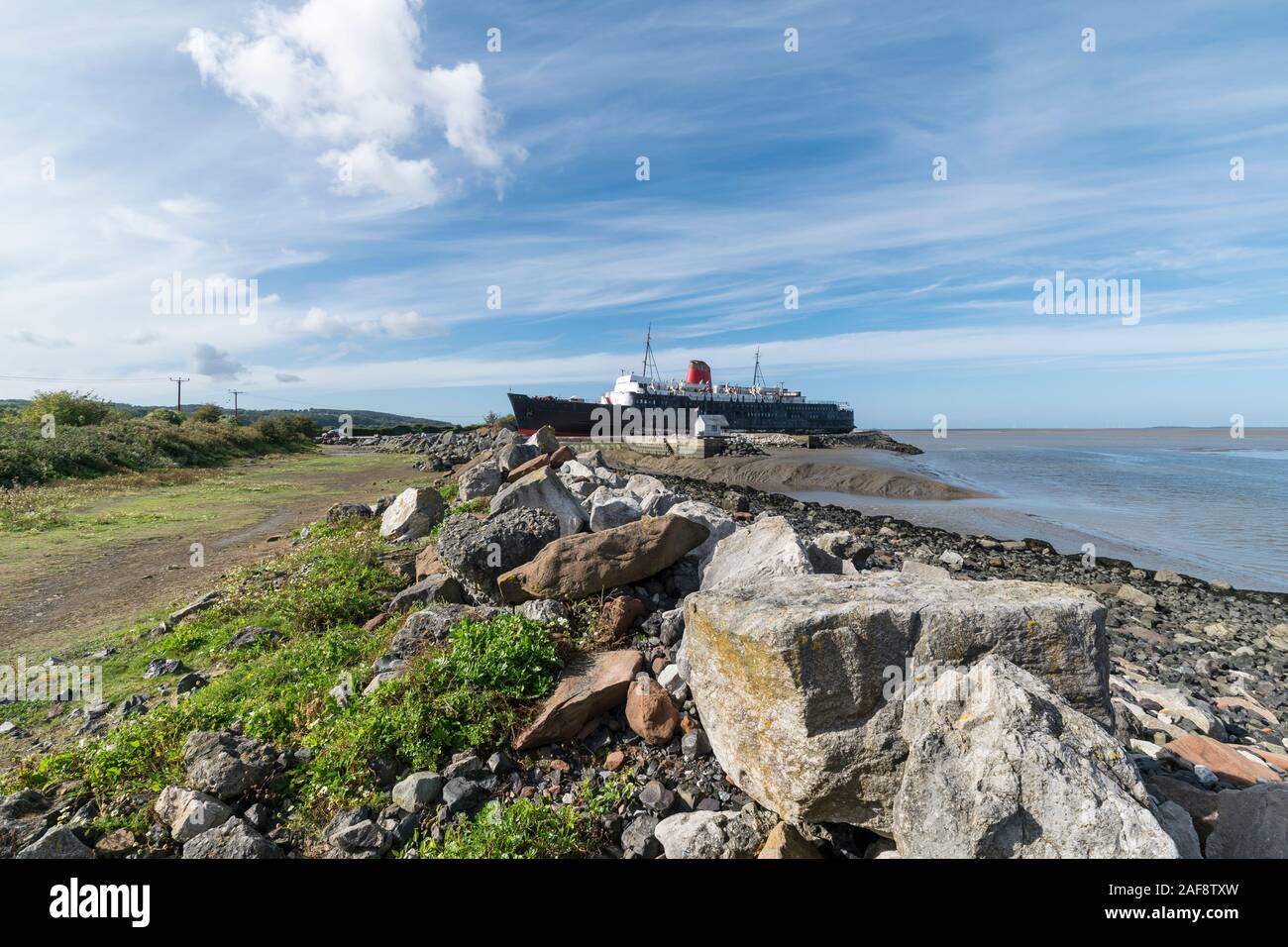 Llanerchy y Mor dock showing The Duke Of Lancaster ship near Mostyn ...