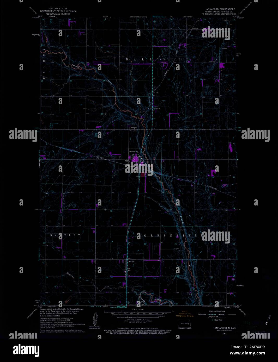 Hannaford north dakota map hi-res stock photography and images - Alamy