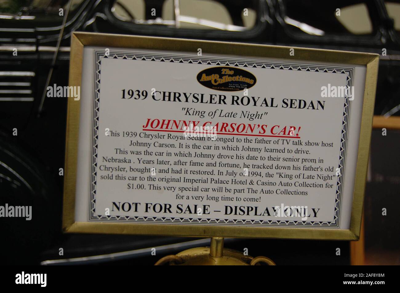 Johnny Carson 1939 Chrysler Royal Sedan history historic USA American ...