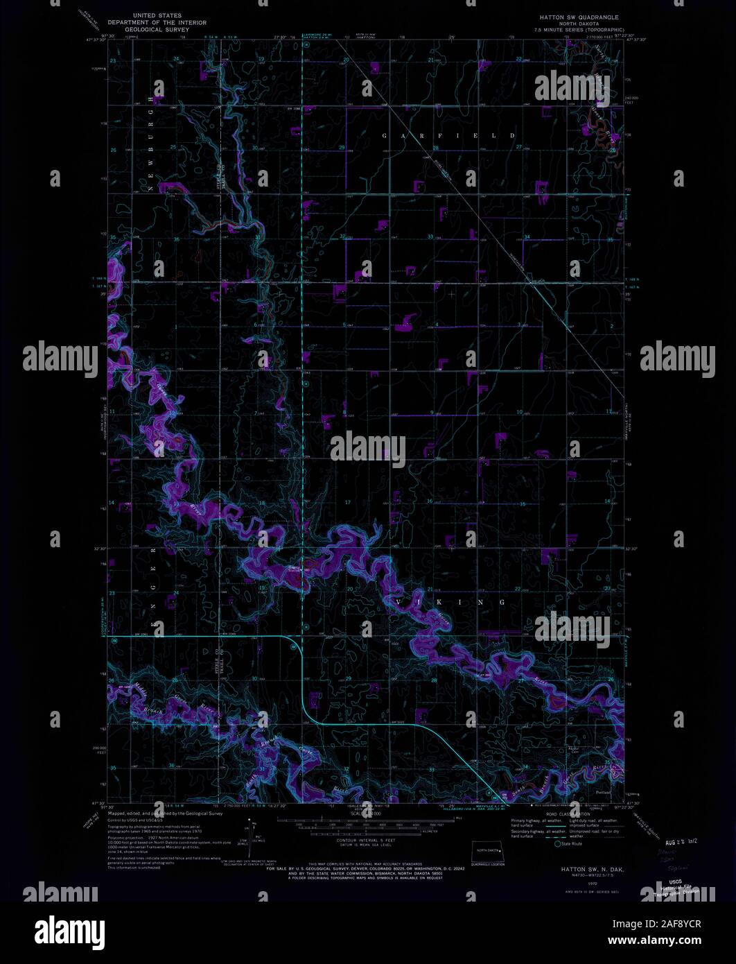 Map of hatton north dakota hi-res stock photography and images - Alamy