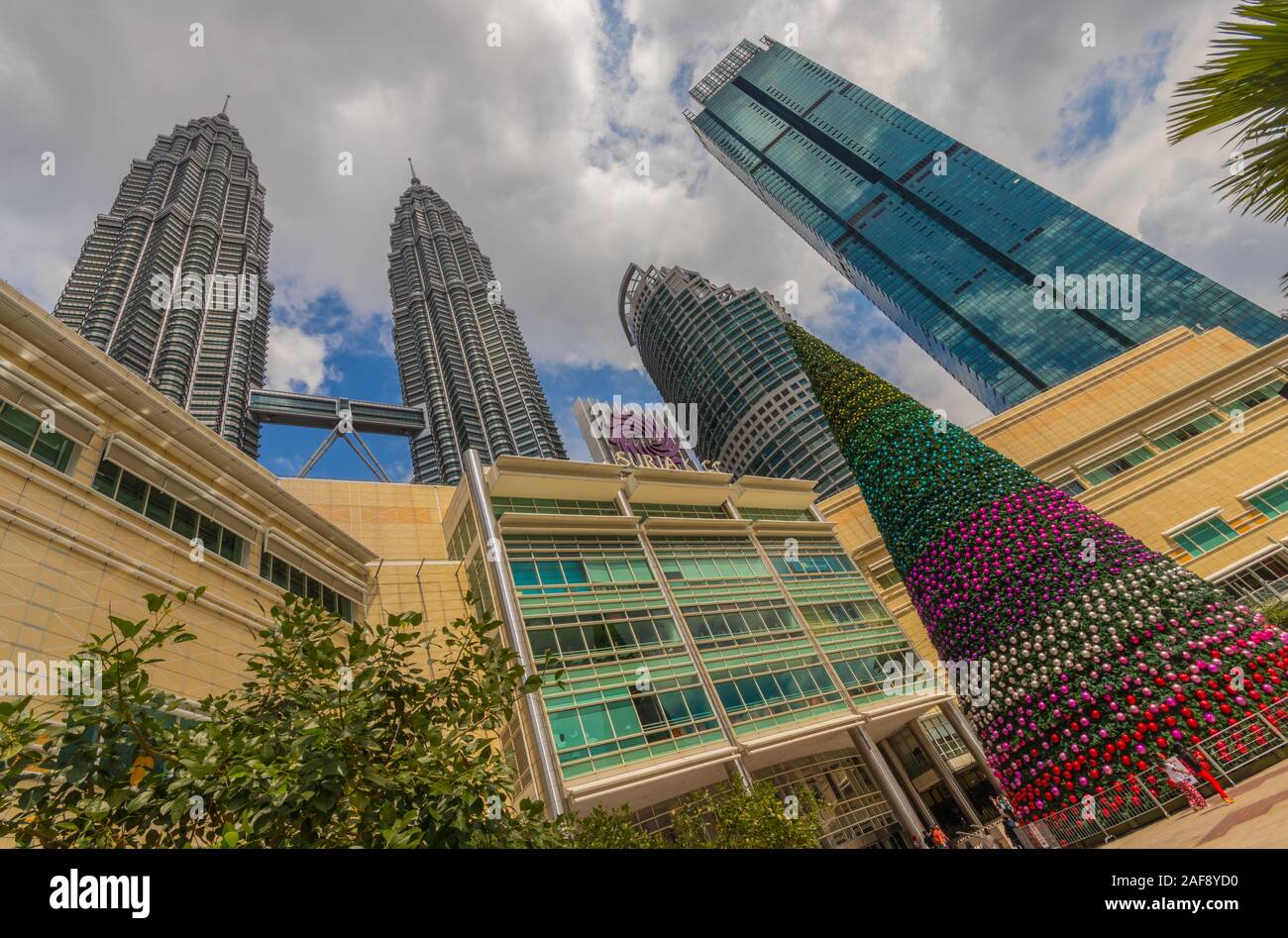 Christmas tree outside Suria Shopping Mall, Kuala Lumpur City Centre ...