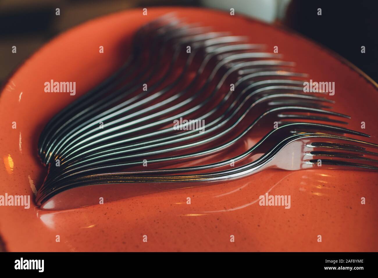 spoons, chopsticks, and plates set in buffet Stock Photo - Alamy