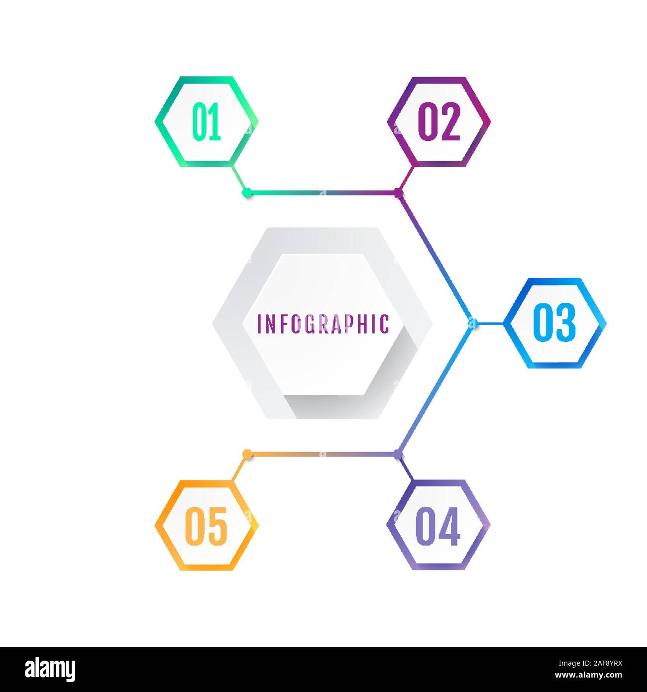 Hexagon vector infographic hi-res stock photography and images - Alamy