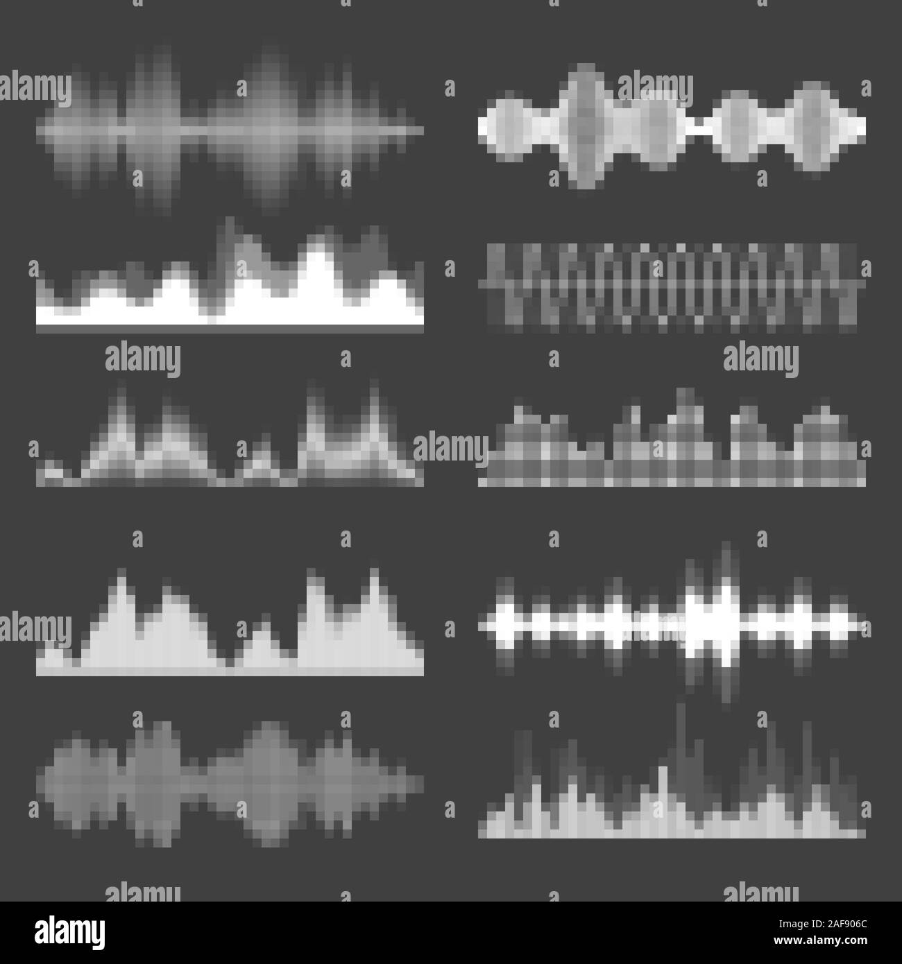 Sound Waves Collection Analog And Digital Audio Signal Music Equalizer Interference Voice