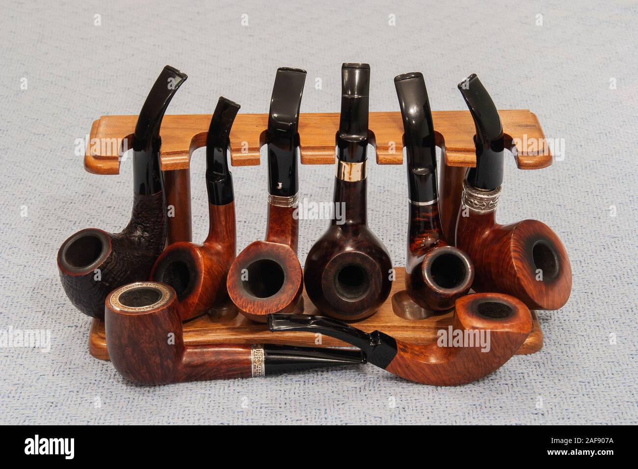 set of Classic briar wooden smoke pipe Stock Photo - Alamy
