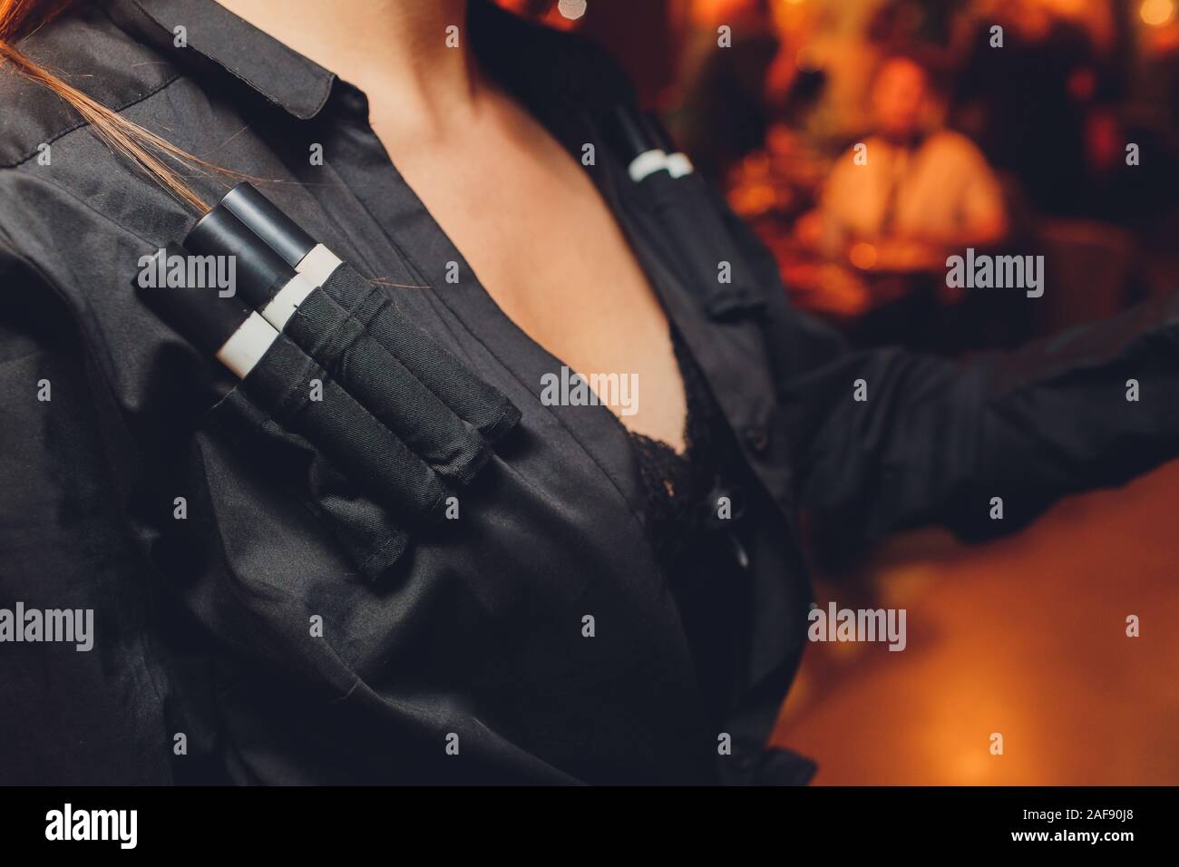 Detail of the national costume of the Caucasian Highlander, pockets for ...