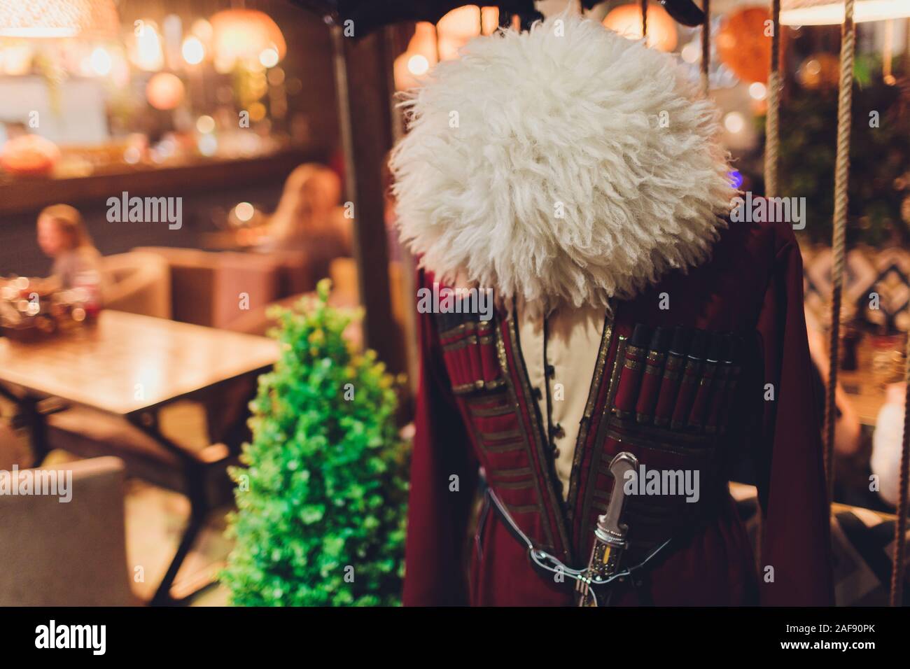 Detail of the national costume of the Caucasian Highlander, pockets for ...