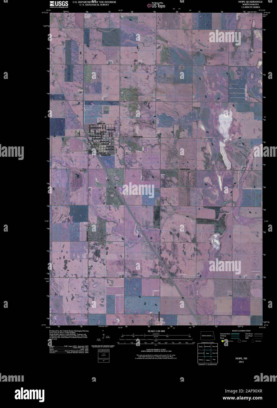 Hope north dakota map hi-res stock photography and images - Alamy