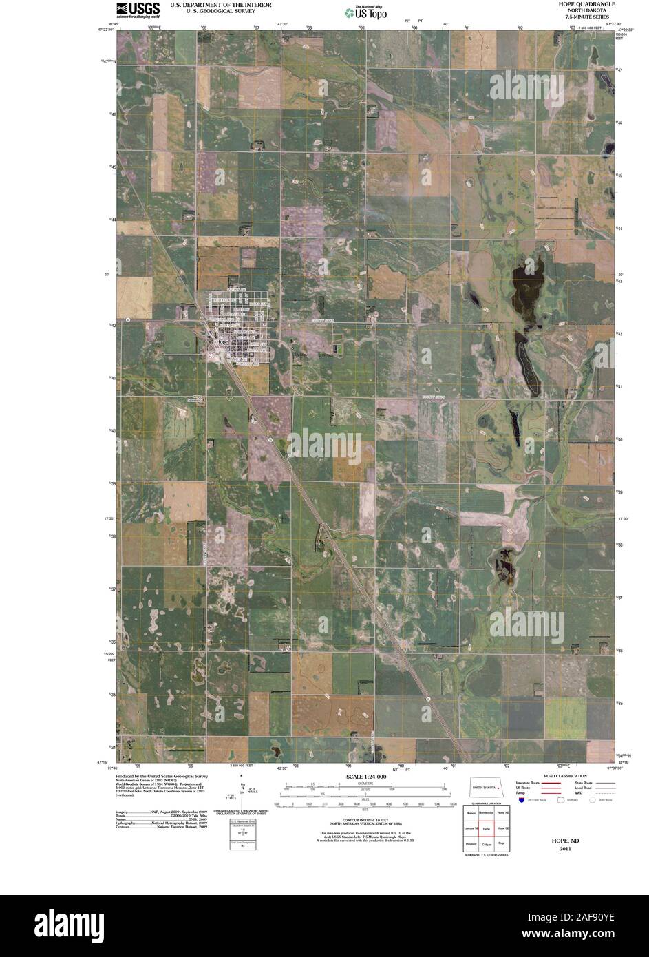 Map of hope north dakota hi-res stock photography and images - Alamy