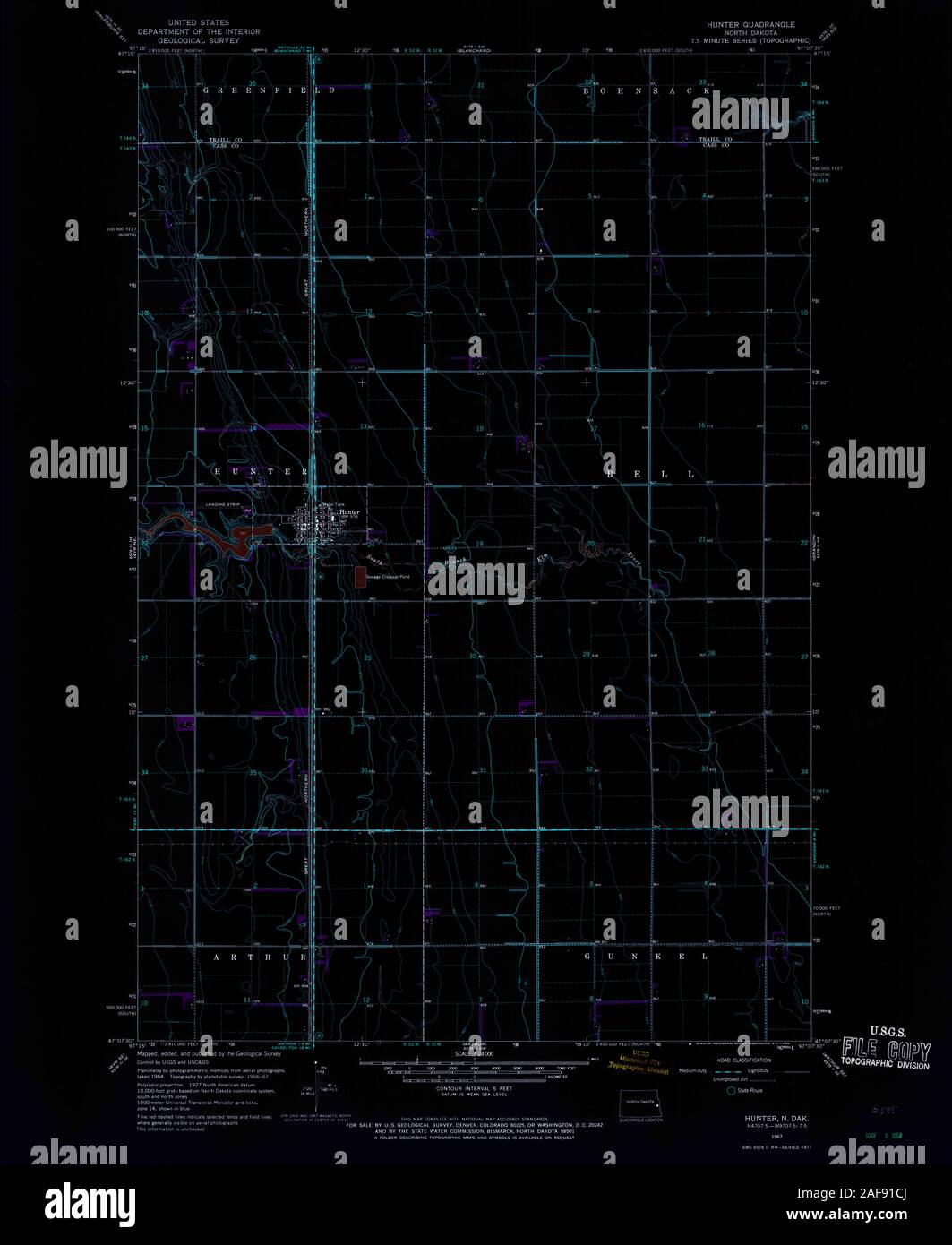 Hunter north dakota map hi-res stock photography and images - Alamy