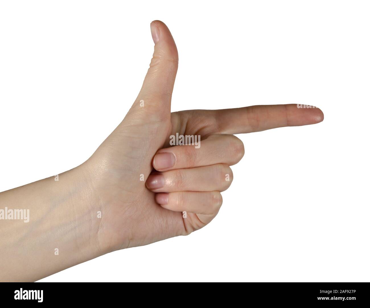 Hand pointing right Stock Photo - Alamy