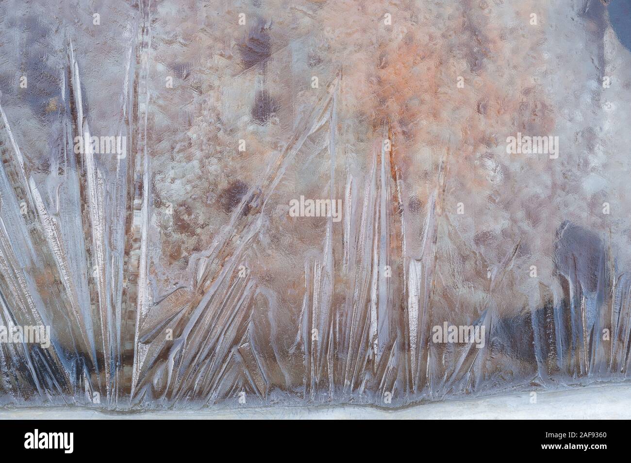 Interesting advancing valleys and gorges formed in surface of frozen ...