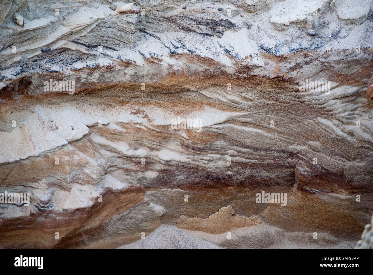 Colorful layers of the sand, abstract natural pattern, closeup photo ...