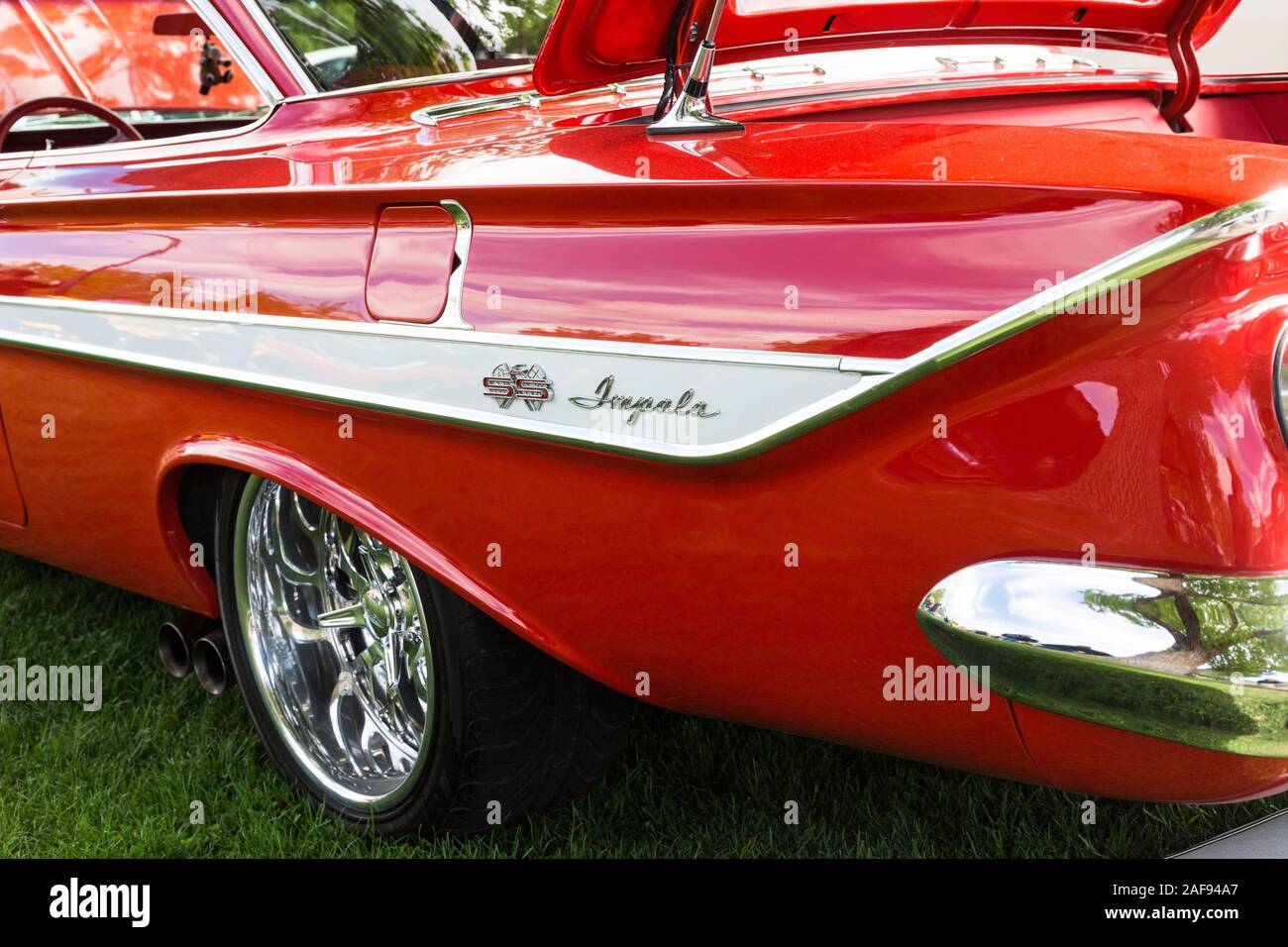 A restored and modified 1961 Chevrolet Impala SS Super Sport with a ...
