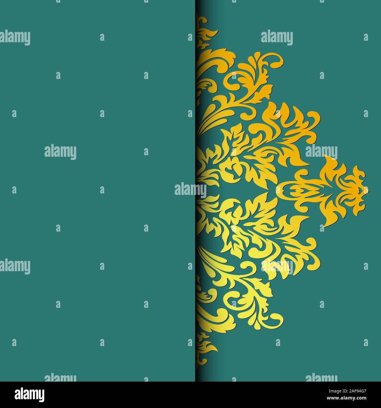 Beautiful abstract invitation card with green greeting card for fabric ...