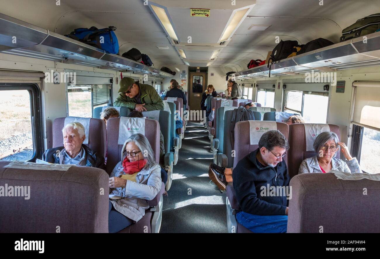 El Chepe Train First Class Passengers, Chihuahua State, Mexico Stock ...