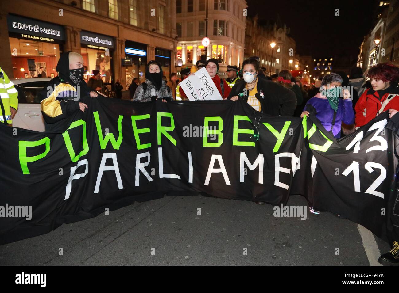 Westminster, London, UK, 13th December 2019: Various protest groups ...