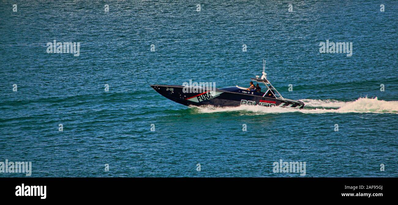 Police Interceptor Speed Boat Stock Photo - Alamy
