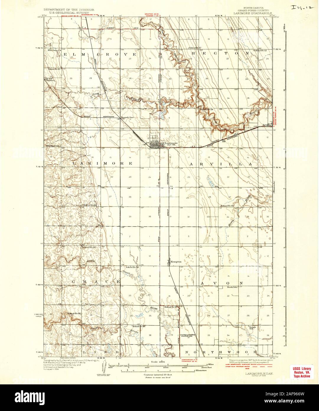 Map of larimore hi-res stock photography and images - Alamy