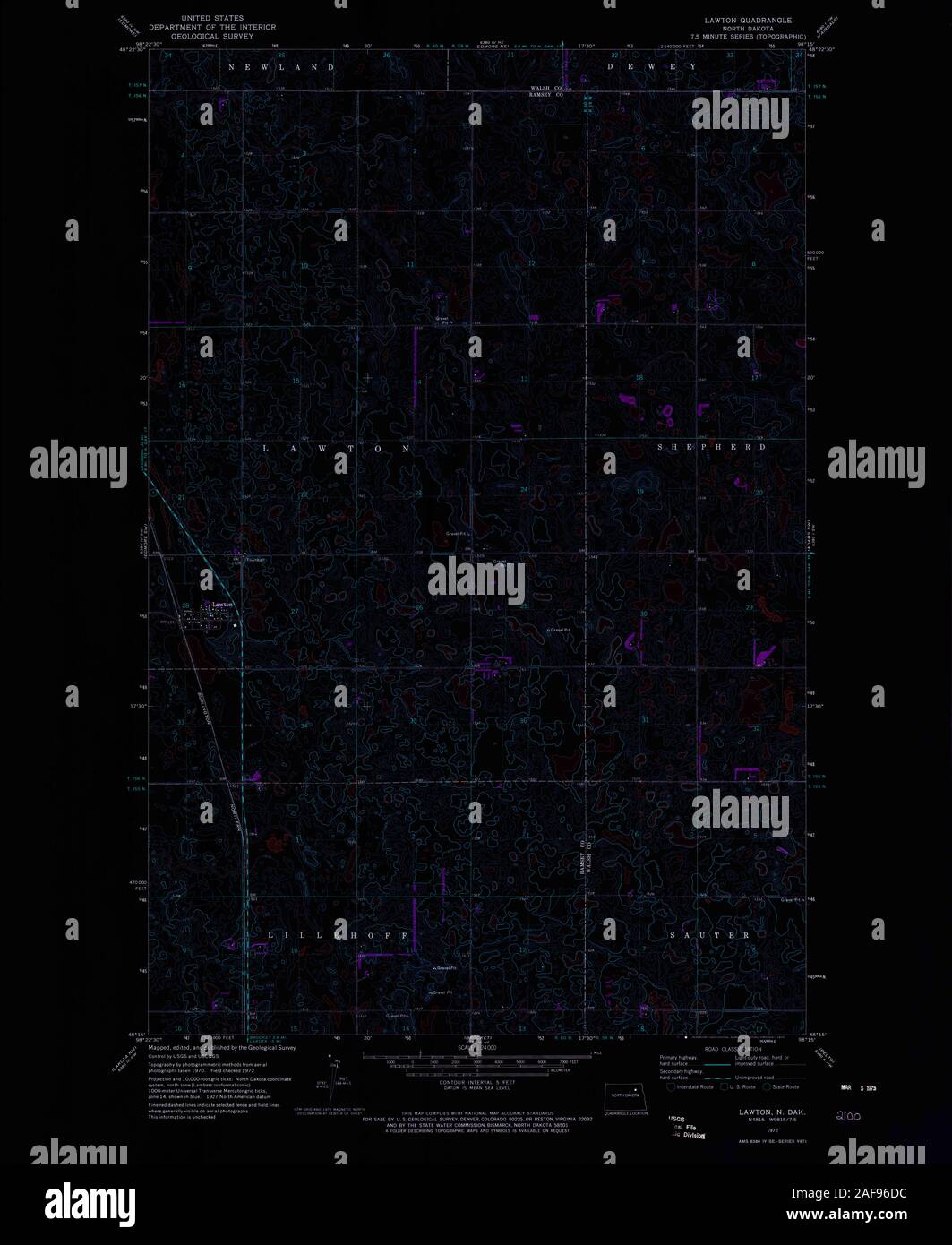 Map of lawton north dakota hi-res stock photography and images - Alamy